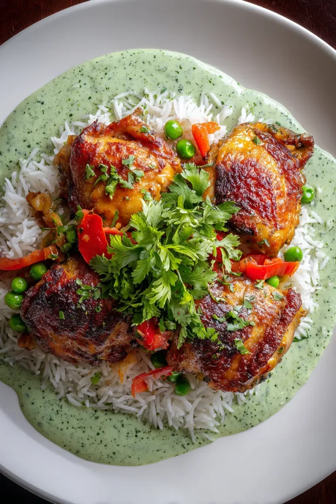 Peruvian Chicken & Rice with Green Sauce – Cooking With Chef Alba