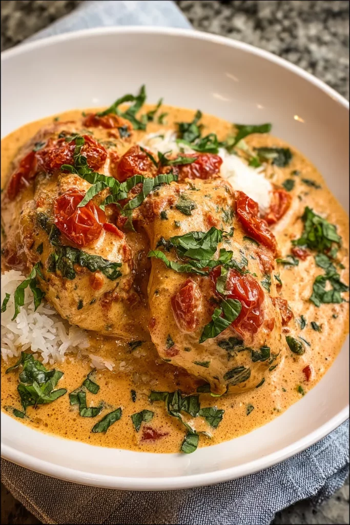 Slow Cooker Creamy Tomato Basil Chicken – Cooking With Chef Alba