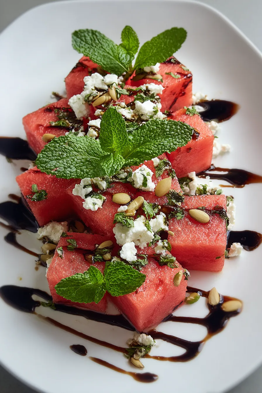 Watermelon Feta Salad with Mint and a Balsamic Glaze – Cooking With ...