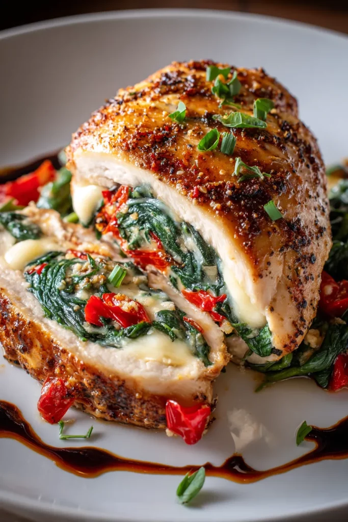 Roasted Red Pepper, Spinach, and Mozzarella Stuffed Chicken – Cooking ...