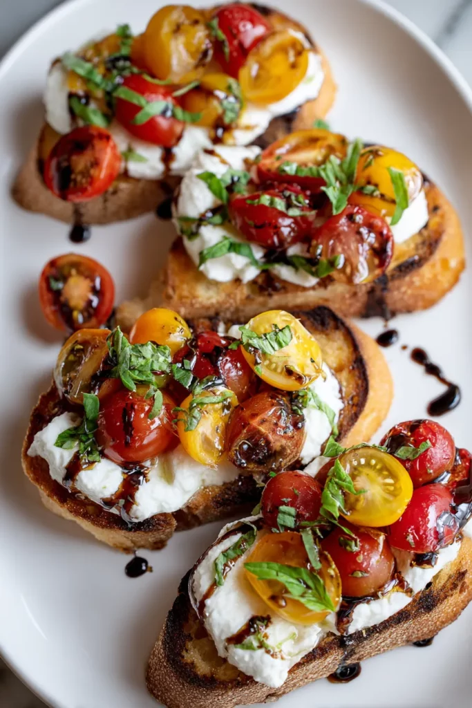 Creamy Burrata Bruschetta with Tomatoes and Balsamic Glaze – Cooking ...