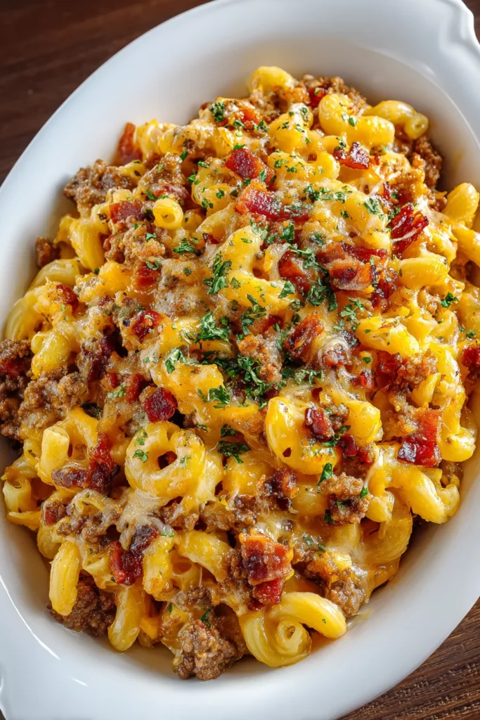 BBQ Bacon Cheeseburger Mac and Cheese Casserole – Cooking With Chef Alba