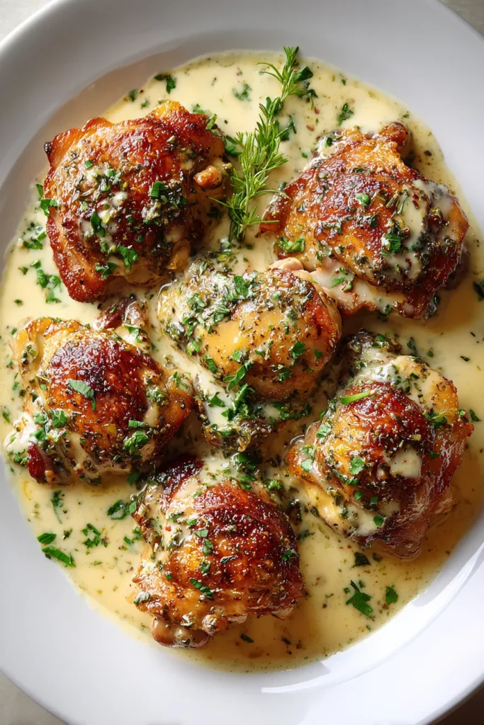 Easy Bobby Flay Chicken Thighs with Creamy Garlic Sauce – Cooking With ...