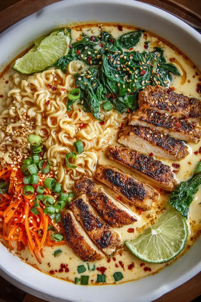 Fiery Chicken Ramen with Creamy Garlic Sauce – Cooking With Chef Alba