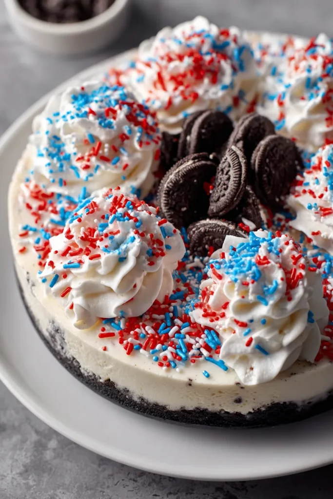 No Bake Fireworks Oreo Cheesecake – Cooking With Chef Alba