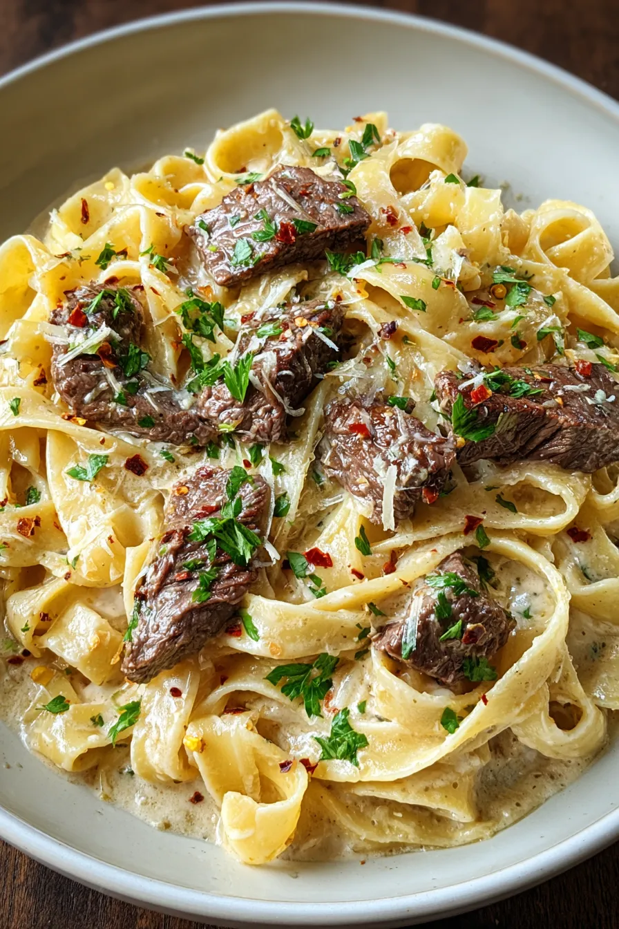 Creamy Garlic Beef Pasta – Cooking With Chef Alba