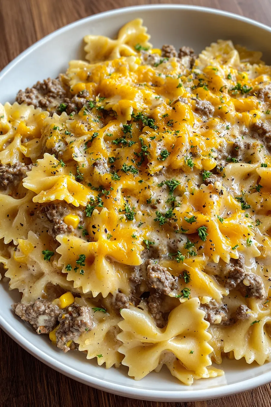 Creamy Ranch Beef and Sweet Corn Bowtie Casserole – Cooking With Chef Alba