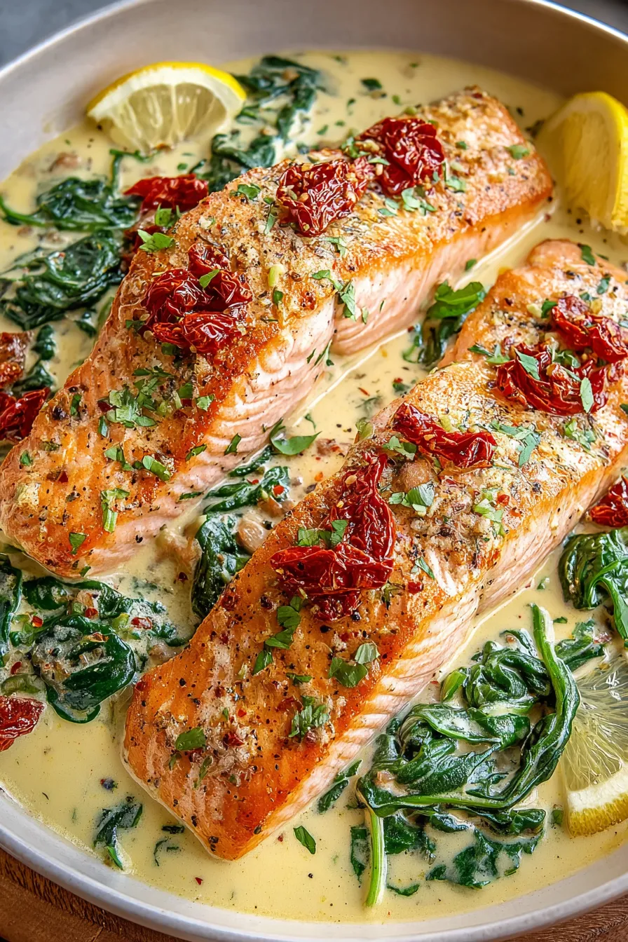 Creamy Tuscan Salmon – Cooking With Chef Alba