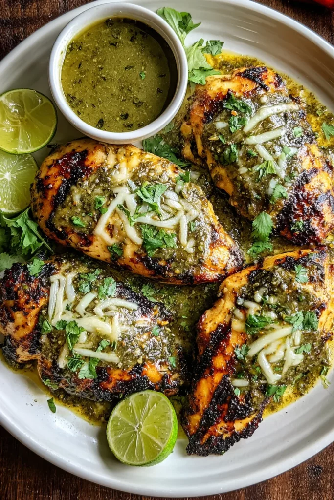 Grilled Salsa Verde Pepper Jack Chicken – Cooking With Chef Alba