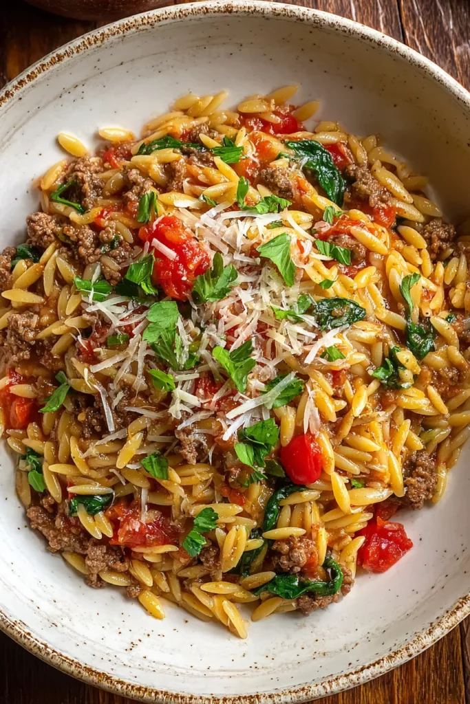 Savory Ground Beef Orzo – Cooking With Chef Alba