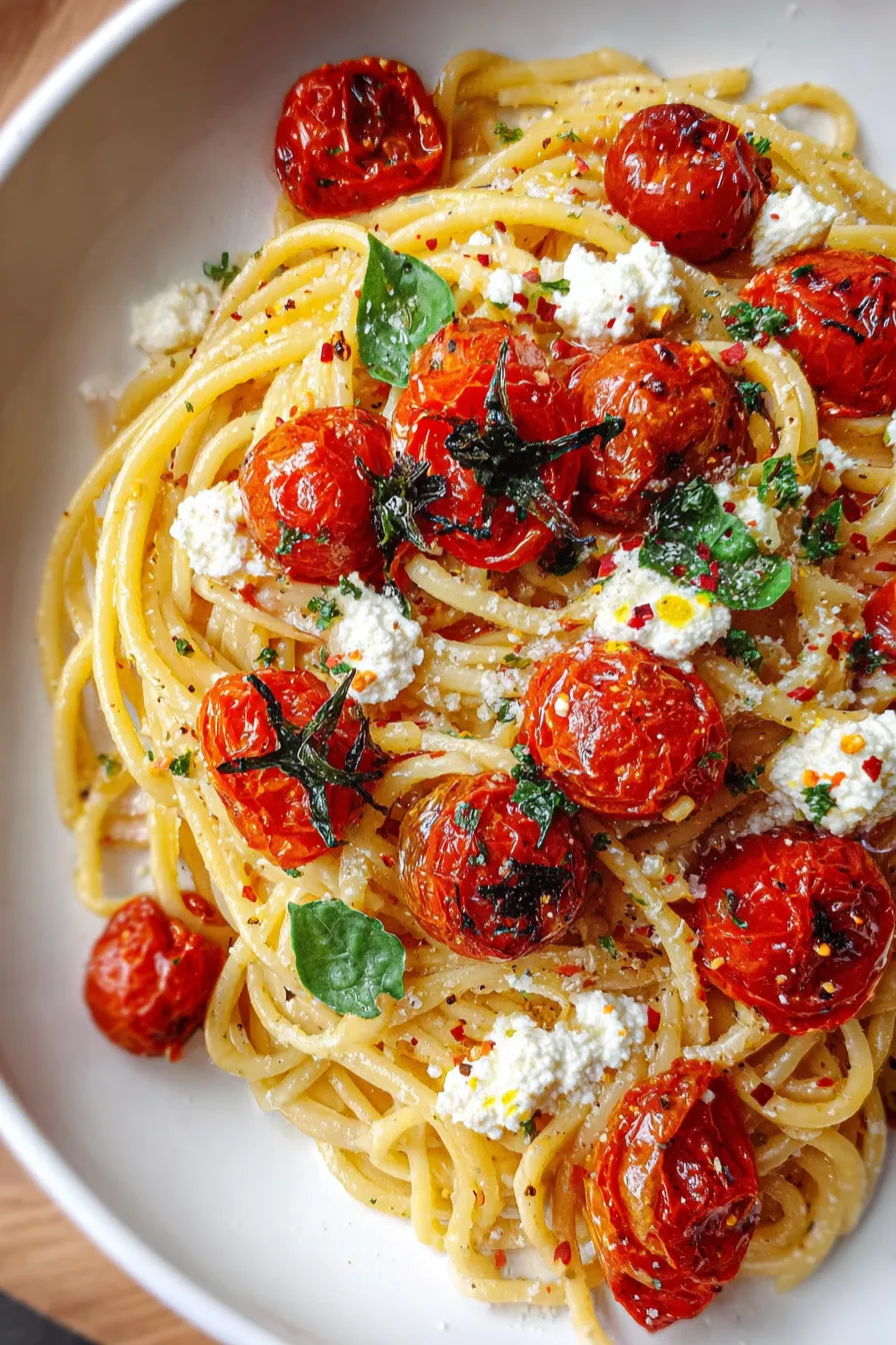 Roasted Tomato and Garlic Ricotta Pasta – Cooking With Chef Alba