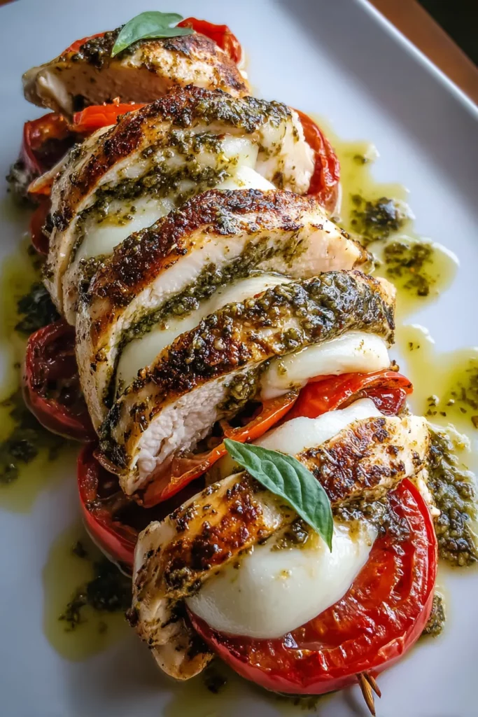 Pesto Mozzarella and Tomato Stuffed Chicken Breasts – Cooking With Chef ...