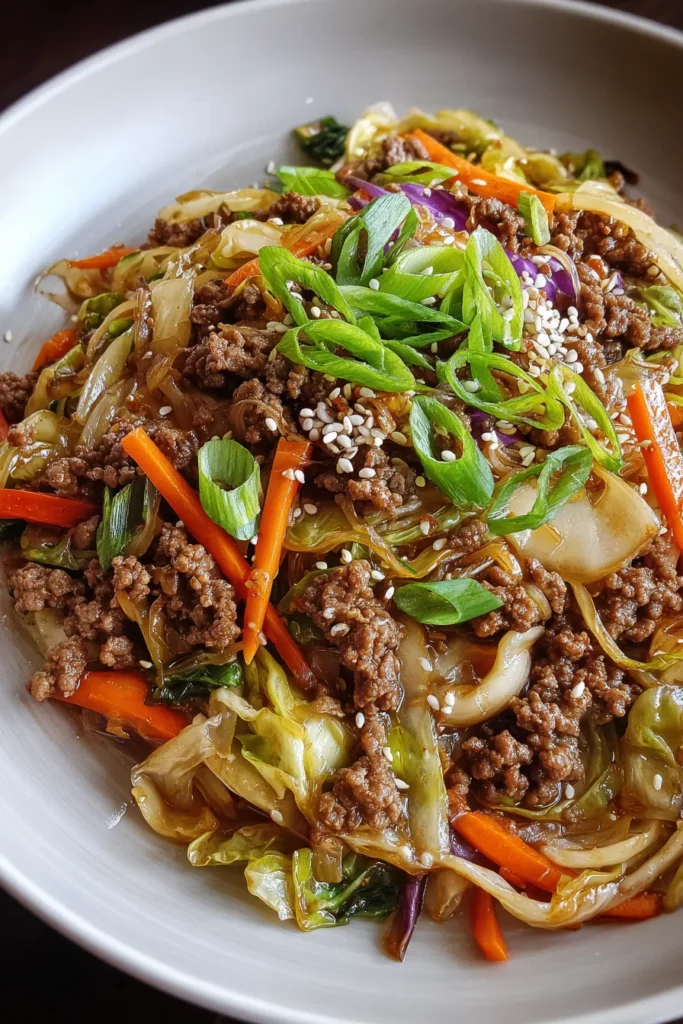 Chinese Ground Beef and Cabbage Stir-Fry – Cooking With Chef Alba
