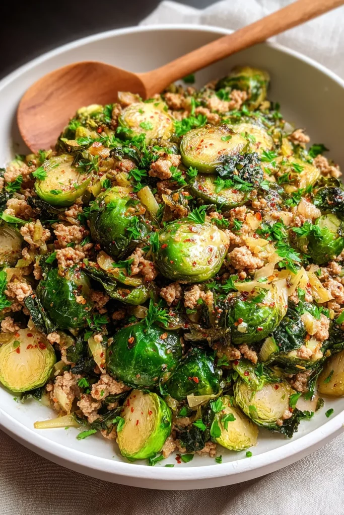 Brussels Sprouts Ground Turkey Skillet – Cooking With Chef Alba