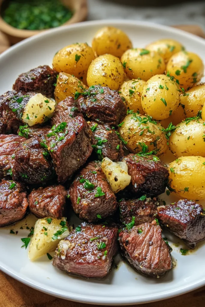 Garlic Butter Steak Bites and Potatoes – Cooking With Chef Alba