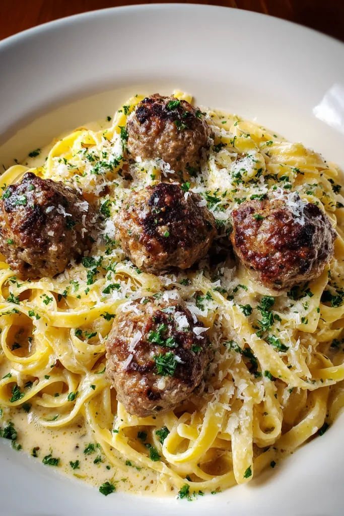 Parmesan Linguine & Garlic Butter Meatballs – Cooking With Chef Alba