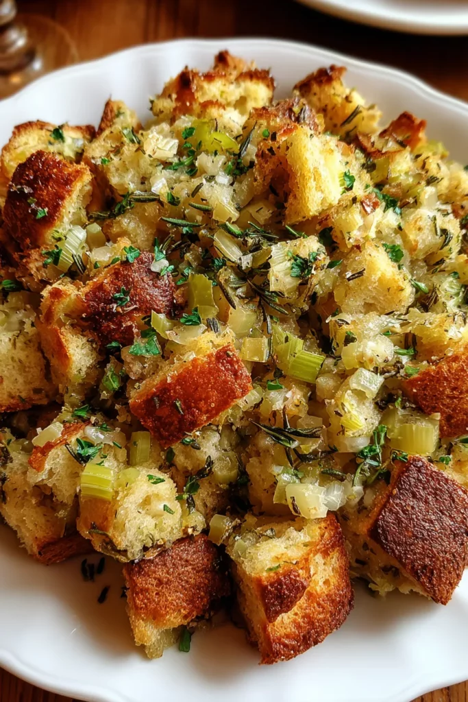 Savory Herb-Baked Homemade Stuffing – Cooking With Chef Alba