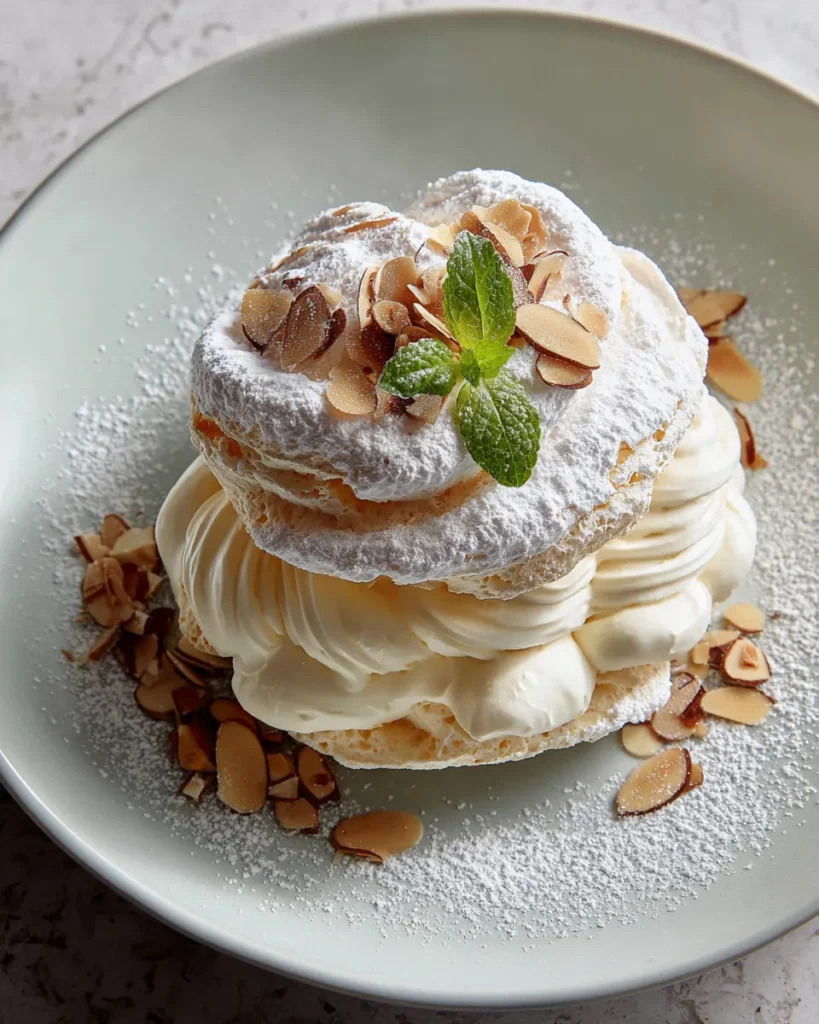 Almond Dacquoise Cream Clouds – Cooking With Chef Alba