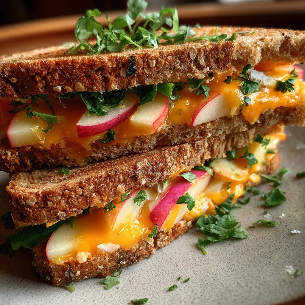 Spicy Cheddar and Apple Veggie Sandwich – Cooking With Chef Alba