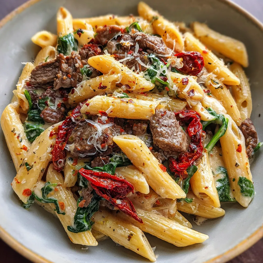 One-Pot Creamy Tuscan Beef Pasta – Cooking With Chef Alba
