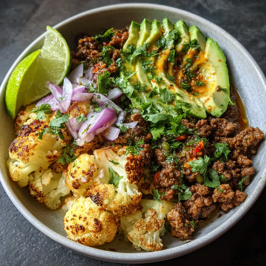 Crispy Chile Ground Beef and Cauliflower Protein Bowls – Cooking With ...