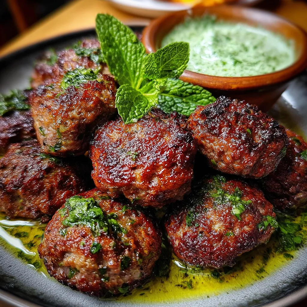 Lebanese Kofta Juicy Beef Meatballs with Mint Sauce – Cooking With Chef ...